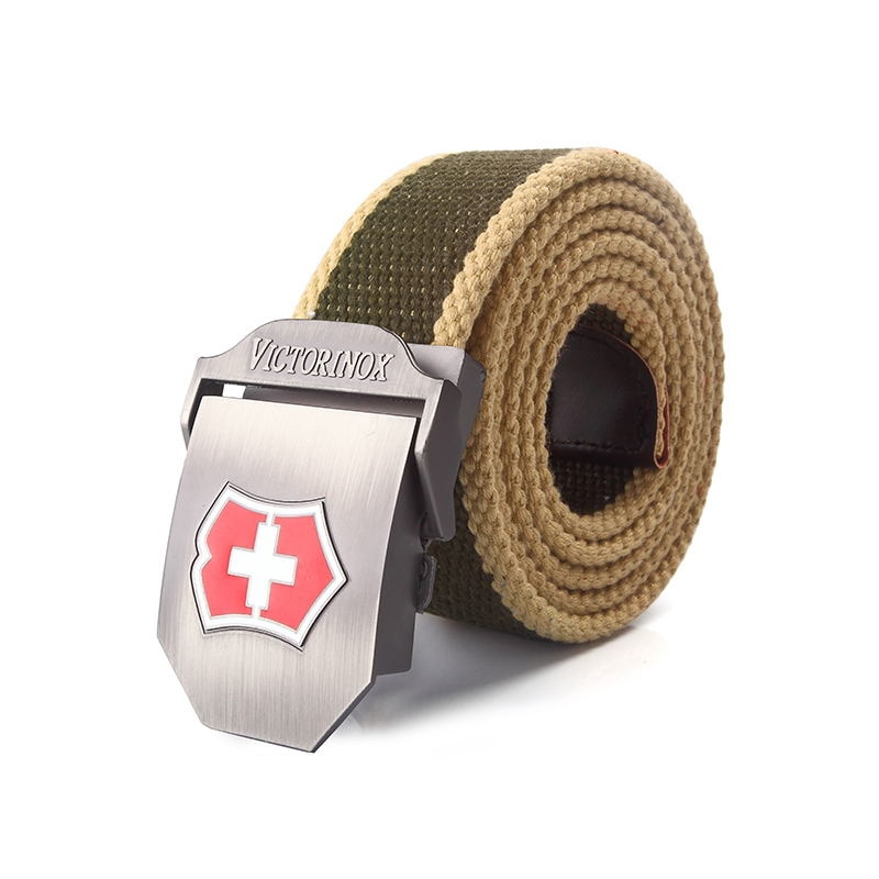 Red Strong Canvas Military Tactical Belt for Men with Metal Buckle ...