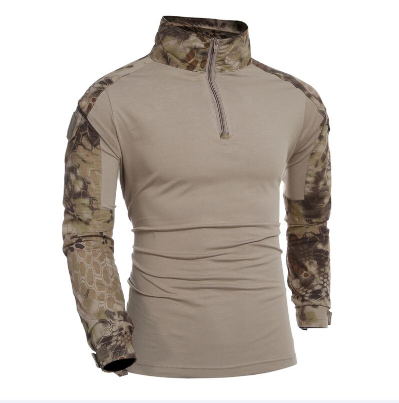 Men's Combat Shirt Long Sleeve Military Tactical US Army Camouflage ...