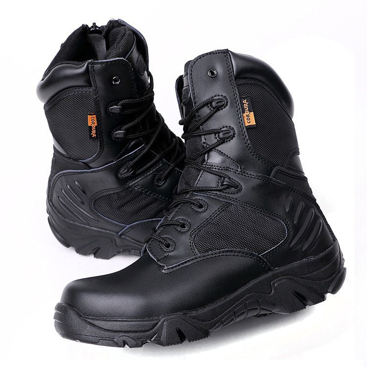 Men's Winter Tactical Combat Army Work Boots Leather Ankle Snow ...