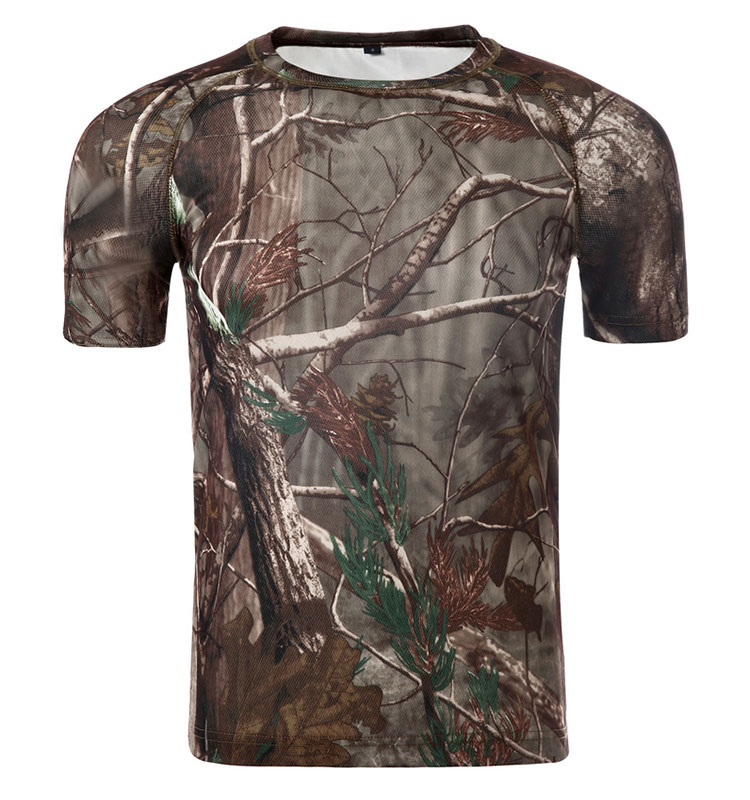 Camouflage T Shirt Mens Quick Dry Breathable Compression Army Tactical ...