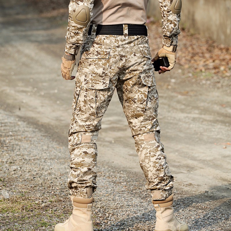 Multicam Tactical Pants with Knee Pads Camouflage Military Paintball ...