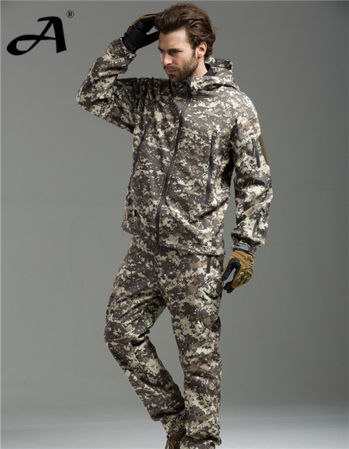 Camouflage Winter Thermal Fleece Military Uniform Tactical Clothes US ...