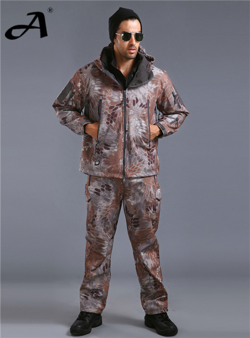 Camouflage Winter Thermal Fleece Military Uniform Tactical Clothes US ...