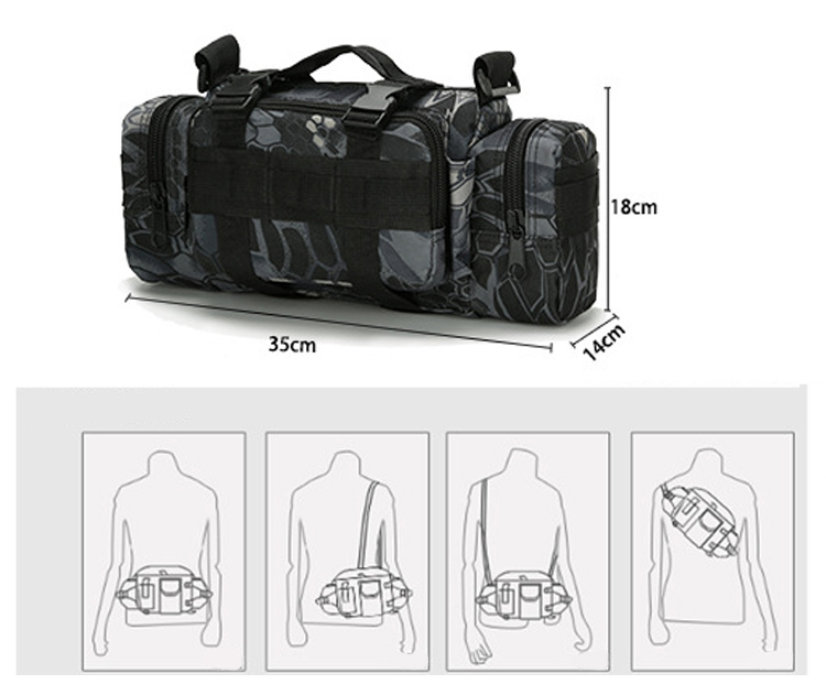 Camouflage Tactical Small Hand Bag US Army Military Airsoft Paintball ...